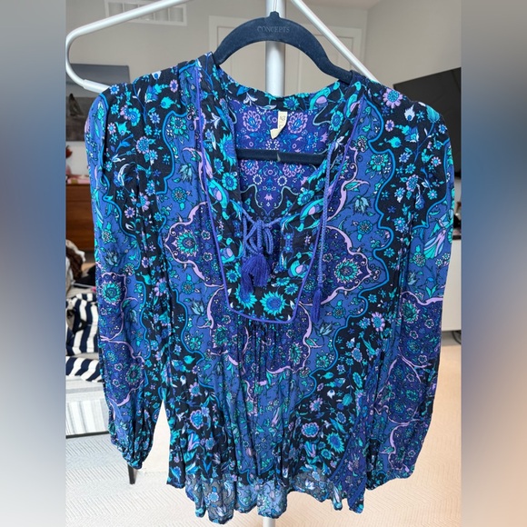 Spell | Tops | Spell Kiss The Sky In Blue Jay Blouse | Poshmark